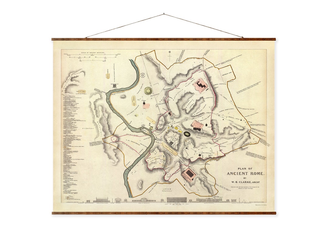 Ancient Rome Wall Map: Vintage Canvas Scroll - Ready to Hang - Etsy