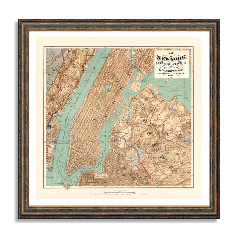 Manhattan Map - Etsy