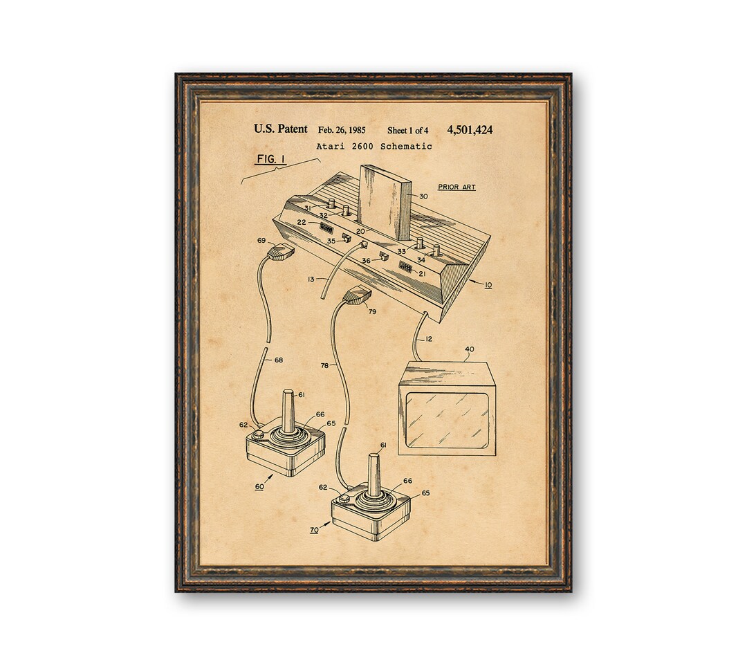 Atari Vintage Patent Illustrations Industrial Decorative Vintage Print ...