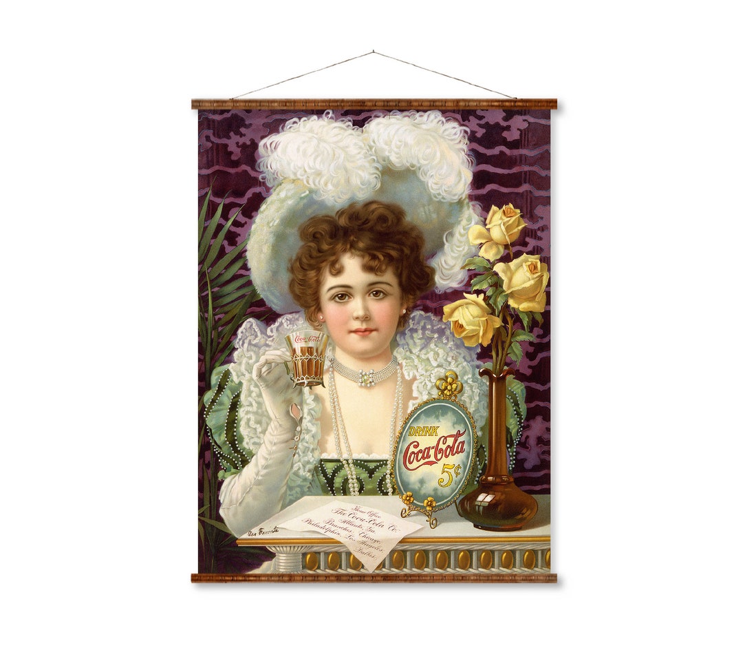 Vintage Coca Cola Advertisement Canvas Scroll: Antique Style Art - Etsy