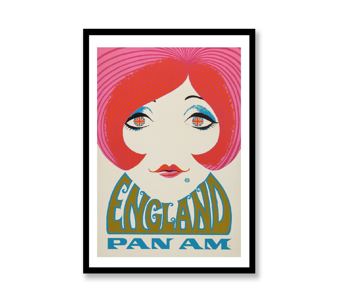 Pan Am England Art Poster Vintage Illustrations Decorative - Etsy