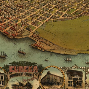 Map of Eureka Print Vintage Colored Map Country Home Wall Decor Map of ...