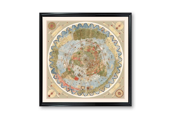 Vintage Earth Map 14th Century World Map Poster Print on Matte | Etsy ...