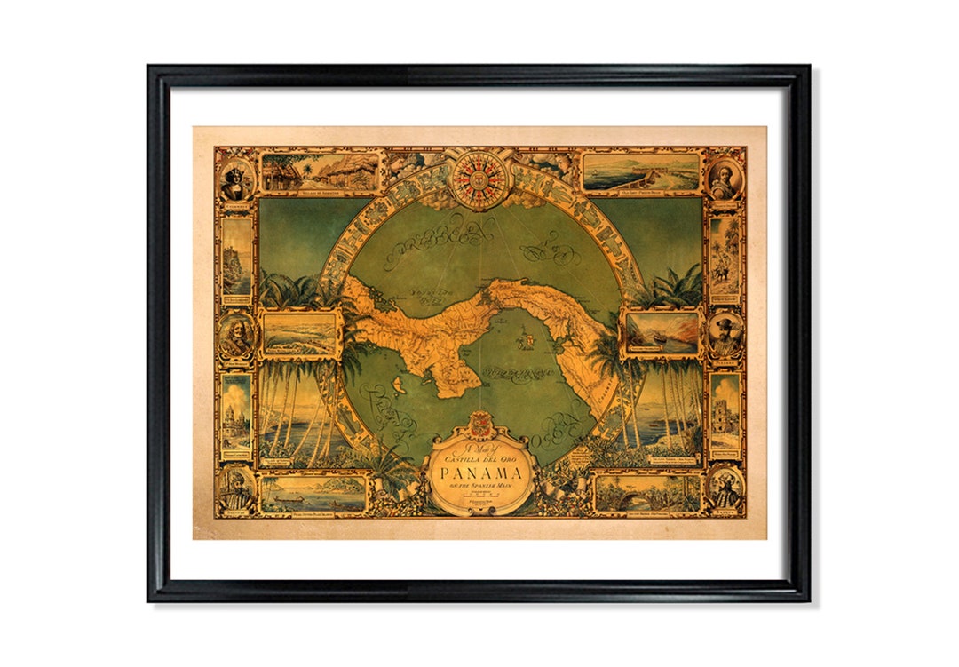 Map of Panama Vintage Poster Matte Paper Print - Etsy