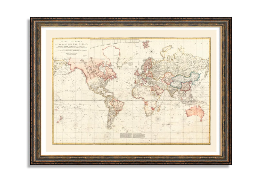 Chart of the World Explorers Journey Vintage Old World Map Poster Print ...