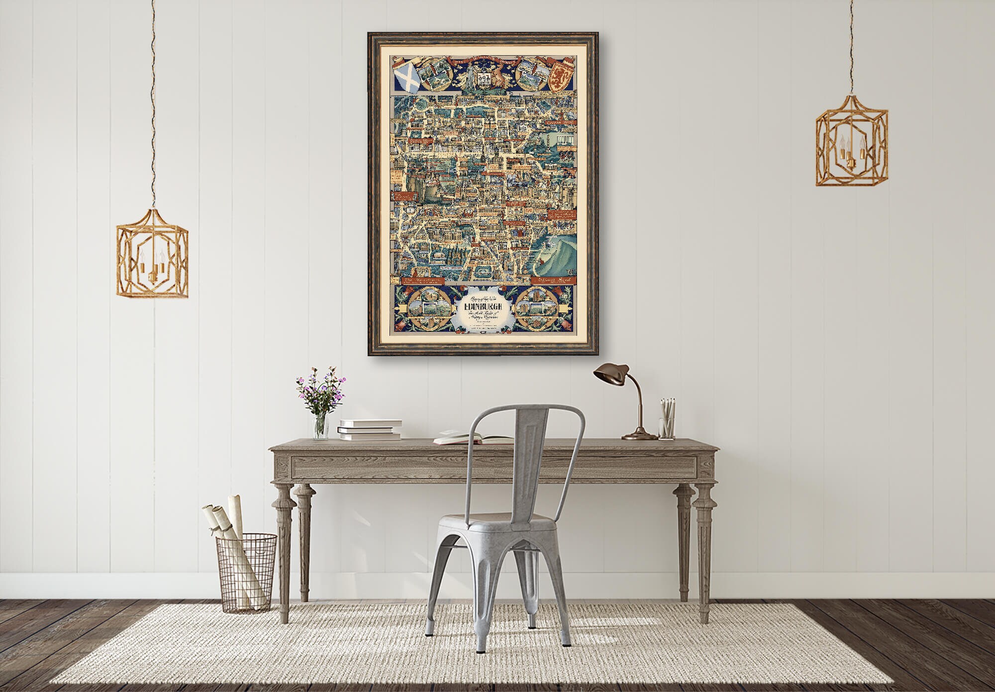 Pictorial Map of Edinburgh Vintage City Map Poster Print on - Etsy