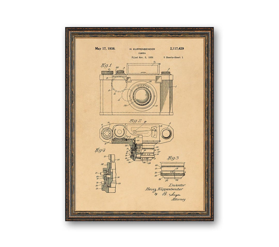 Camera Patent Print: 1938 Vintage Industrial Illustration - Etsy