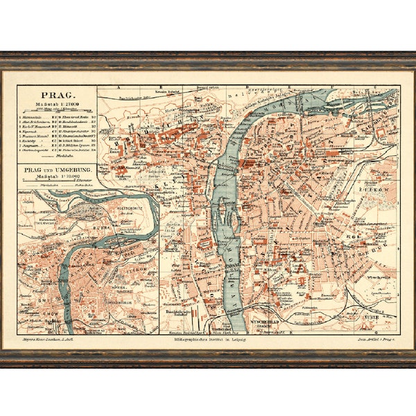 Prague Map Print - Etsy