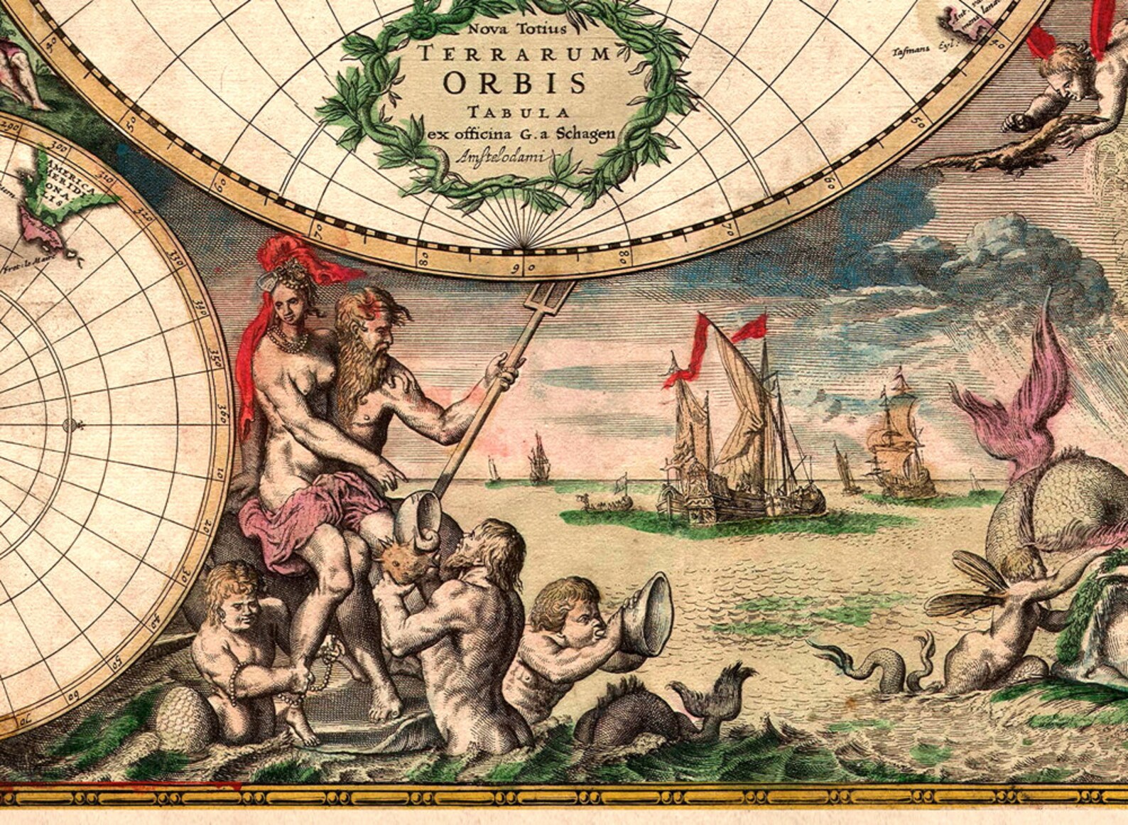 Vintage World Map 17th Century Ancient Roll Down Canvas Map | Etsy