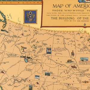 Map of America's Making Print Vintage Colored Map Country - Etsy