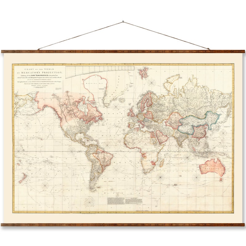 Antique Wall Map - Etsy