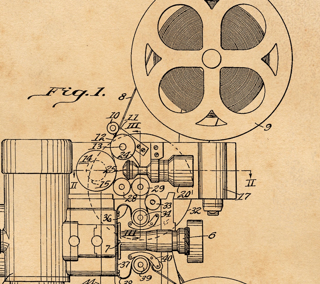 Motion Picture Projector Patent Vintage Illustrations - Etsy