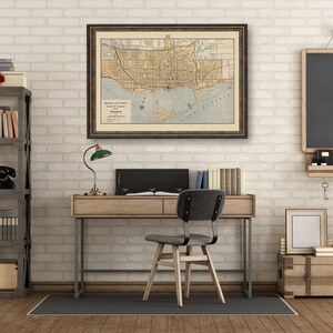 Toronto Canada Map Vintage City Poster Print on Matte Paper Decorative ...