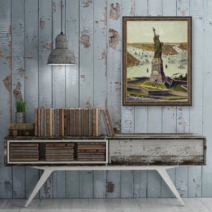 Statue of Liberty Illustration Art Decorative Wall Print Poster Home ...
