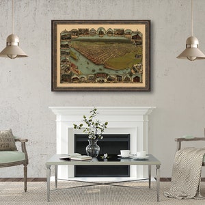 Map of Eureka Print Vintage Colored Map Country Home Wall Decor Map of ...