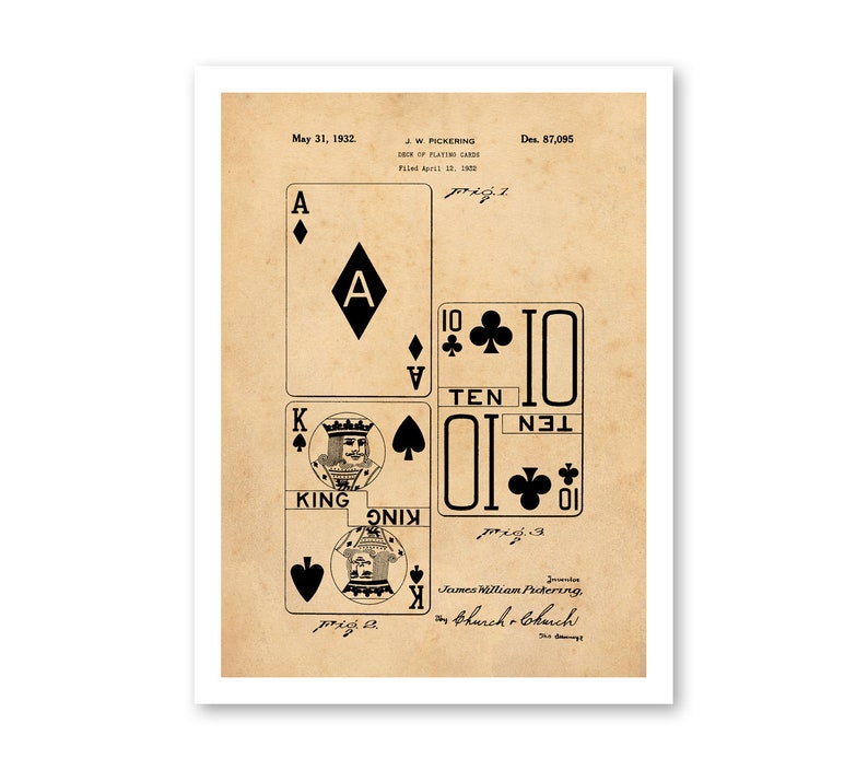 Deck of Playing Cards Patent Vintage Illustrations Industrial | Etsy