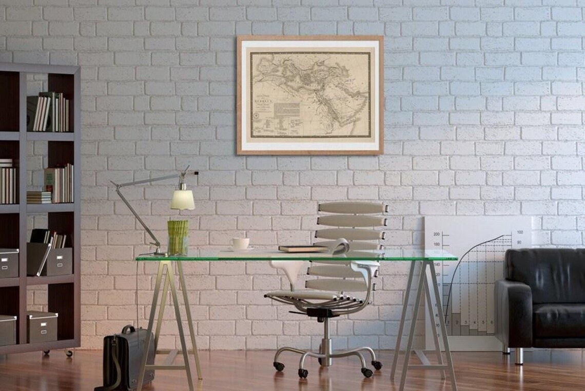 Vintage Hebrew World Map Print: Antique Style Wall Decor - Etsy