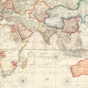 Chart of the World Explorers Journey Vintage Old World Map Poster Print ...
