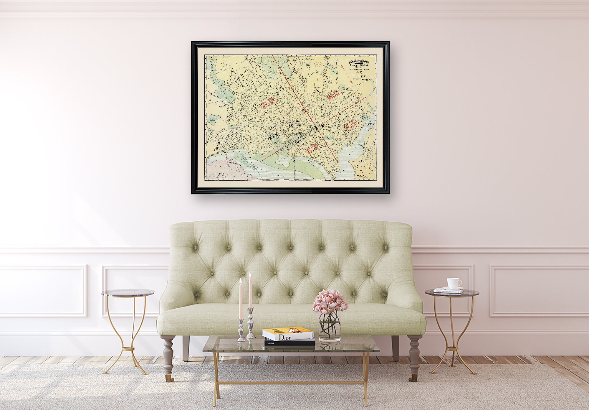Washington DC Atlas Map Poster Print Vintage Colored Home Wall - Etsy UK