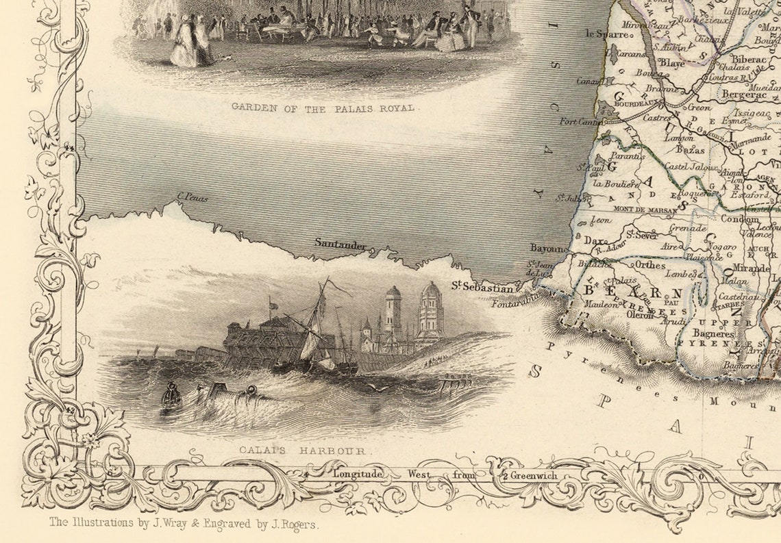 Map of France Roll Down Vintage Canvas Decorative Europe - Etsy