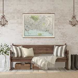 Montreal Canada Map Vintage City Map on Ready to Hang Roll - Etsy