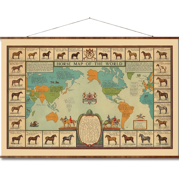 Horse Map of World - Etsy