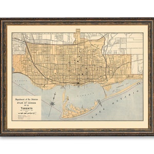 Toronto Canada Map Vintage City Poster Print on Matte Paper Decorative ...