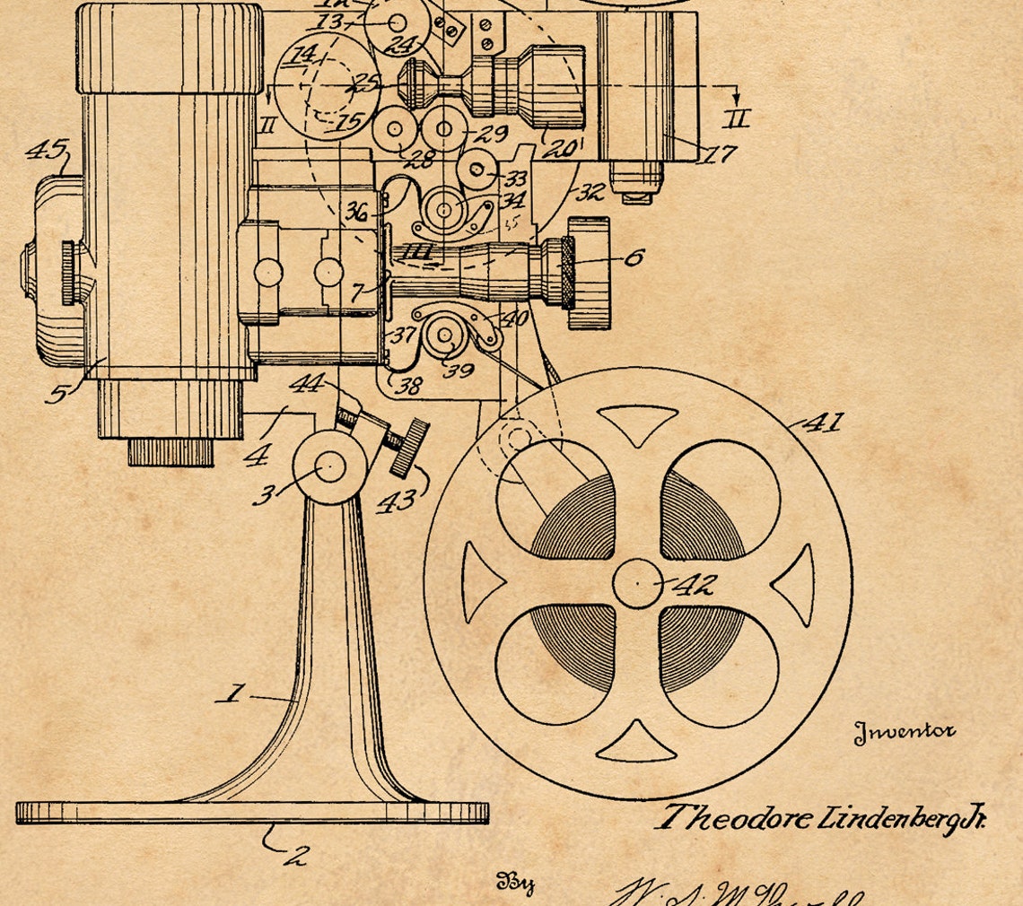 Motion Picture Projector Patent Vintage Illustrations Ready to - Etsy