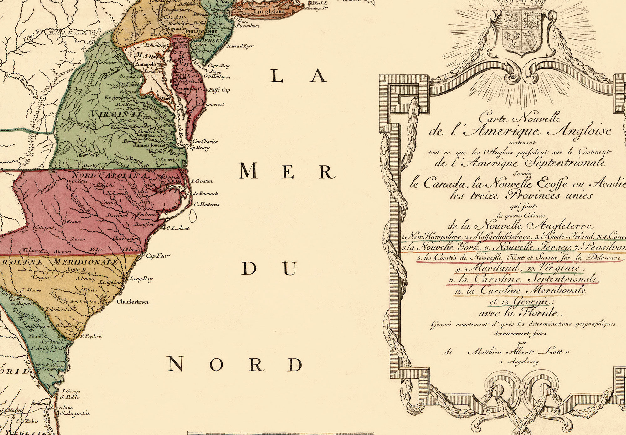 US Map Thirteen Colonies Canvas Decorative Scroll Map Vintage - Etsy