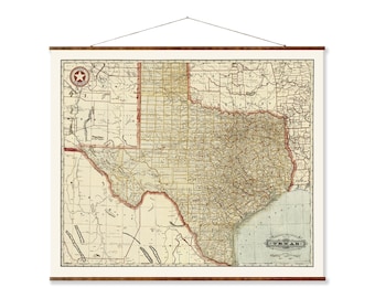 Antique Texas Map - Etsy