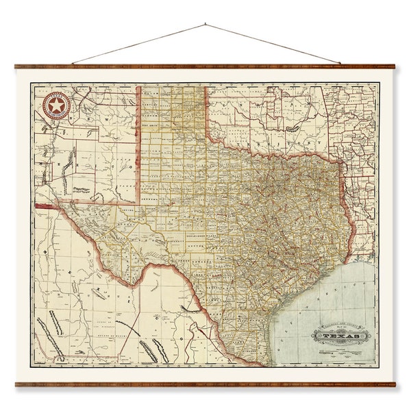 Texas Vintage Map - Etsy
