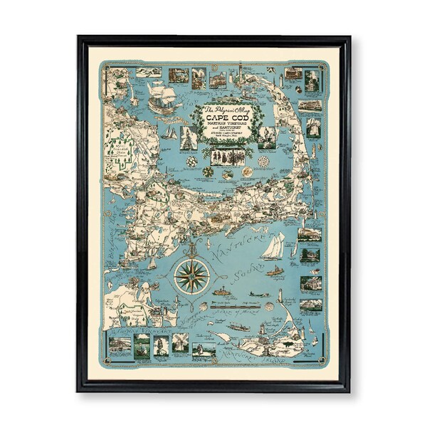 Cape Cod Map Poster - Etsy