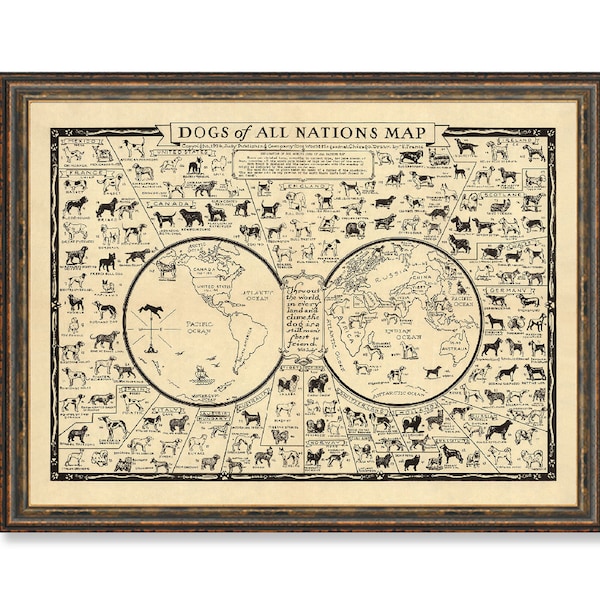 Dogs of All Nations Map - Etsy