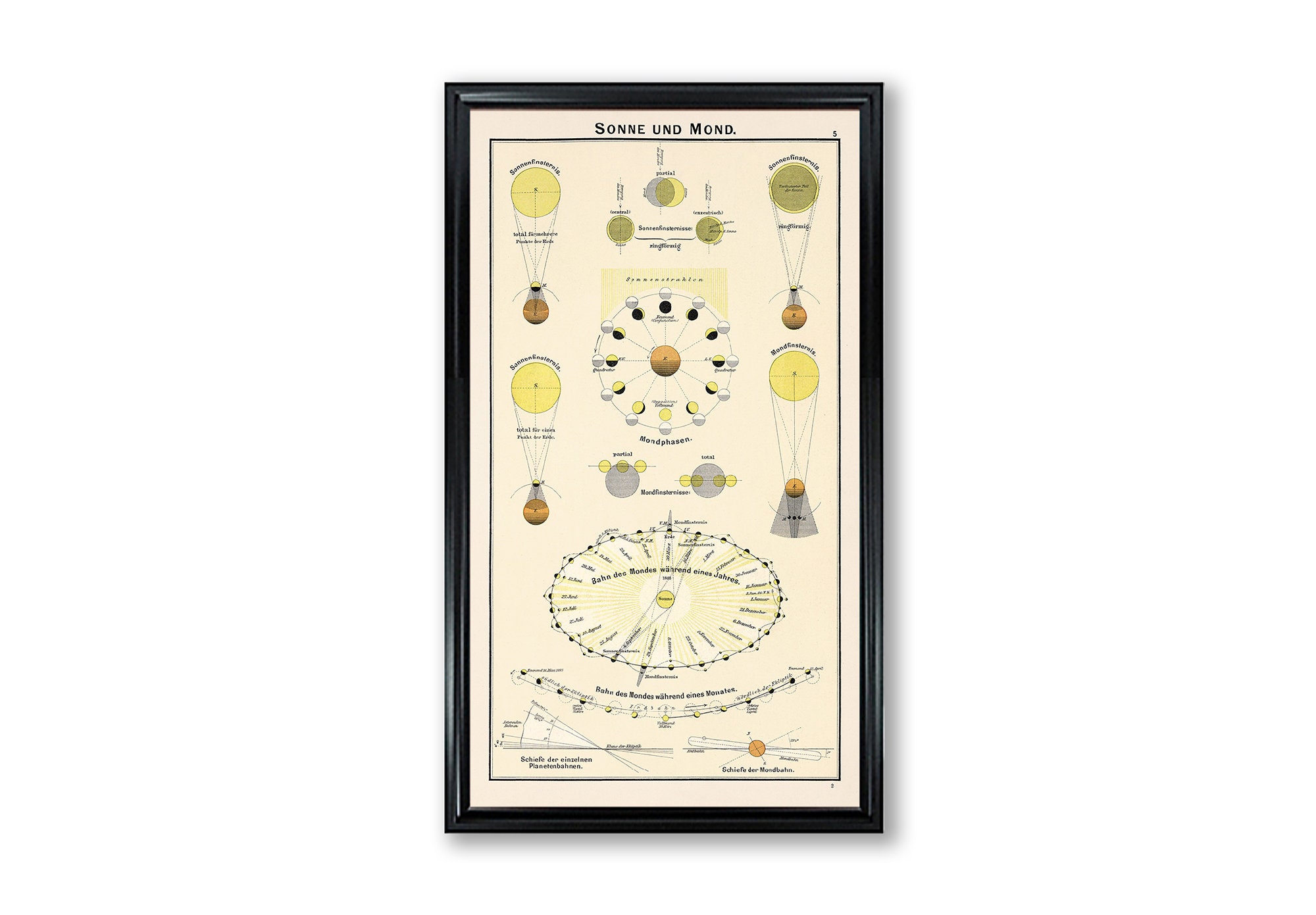 Sun and Moon Chart Vintage Diagrams Poster Matte Paper Print - Etsy