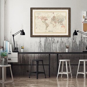 Chart of the World Explorers Journey Vintage Old World Map Poster Print ...