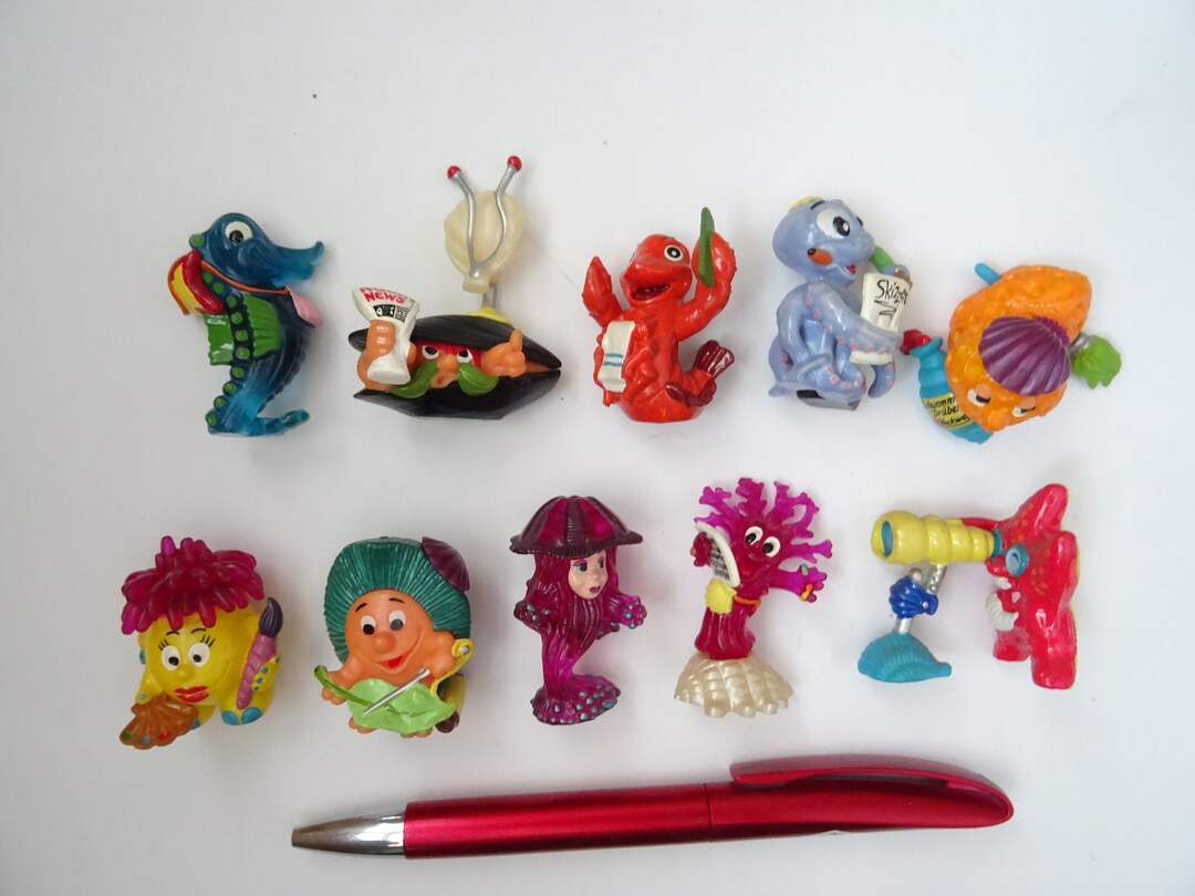 Toys Figures Set 10 Figurines Miniatures AQUALAND 1997 MARINE ANIMALS ...