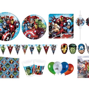 Marvel Avengers Party Decor Supplies Tableware Balloons Napkins Plates ...