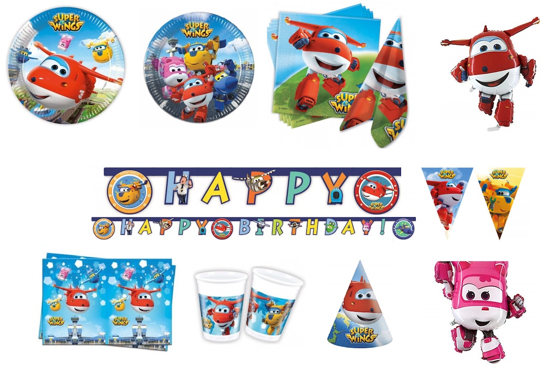 SUPER WINGS Party Supplies Decoration Tableware Cups Napkins - Etsy
