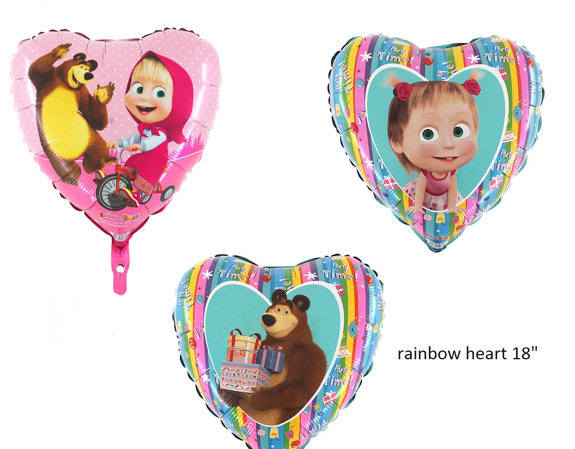 Masha and the Bear Balloons Birthday Party Balloon Balloons - Etsy