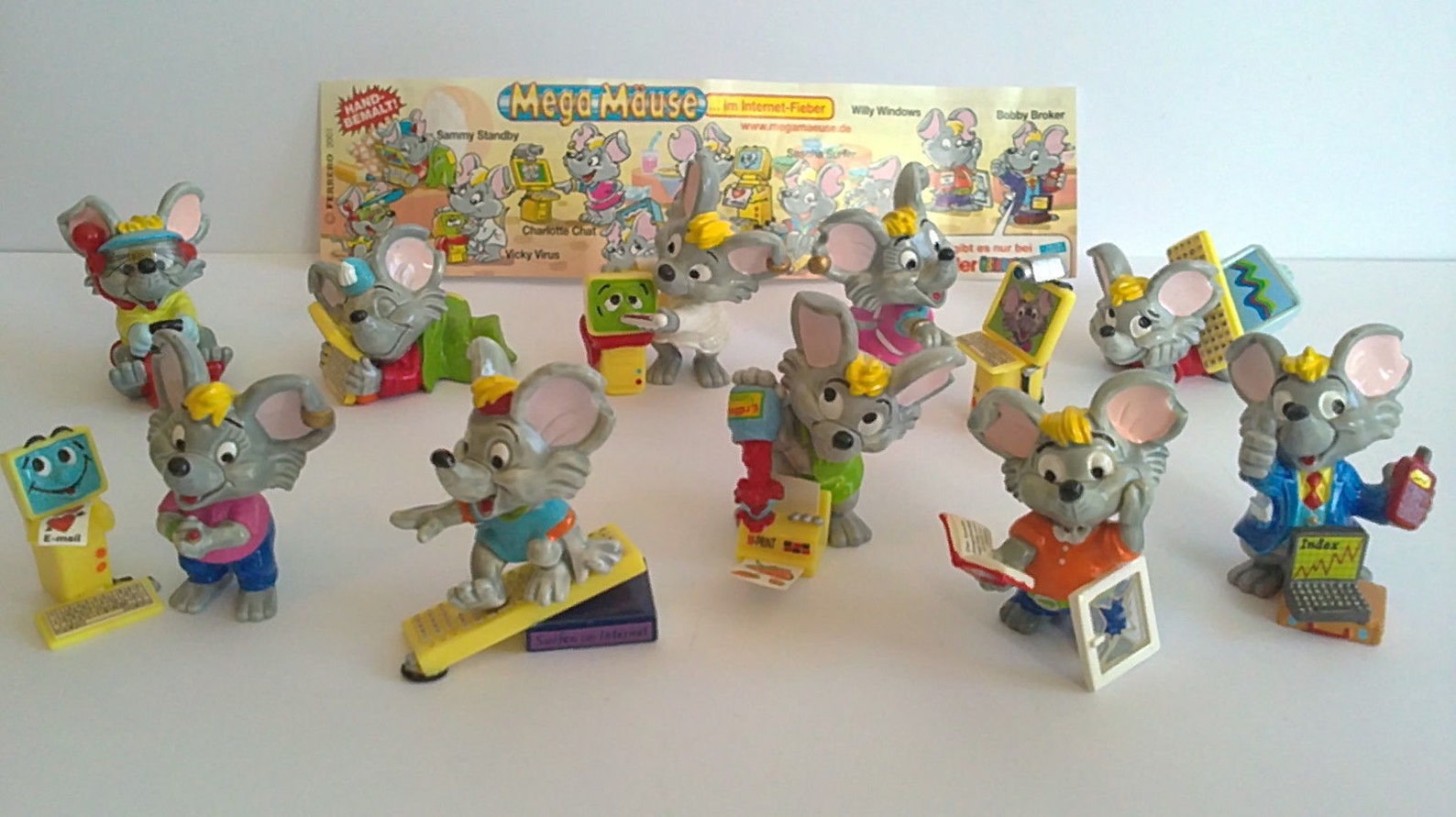 Complete Collectible 10 Figurines Set Mouse Internet Mice Miniatures - Etsy