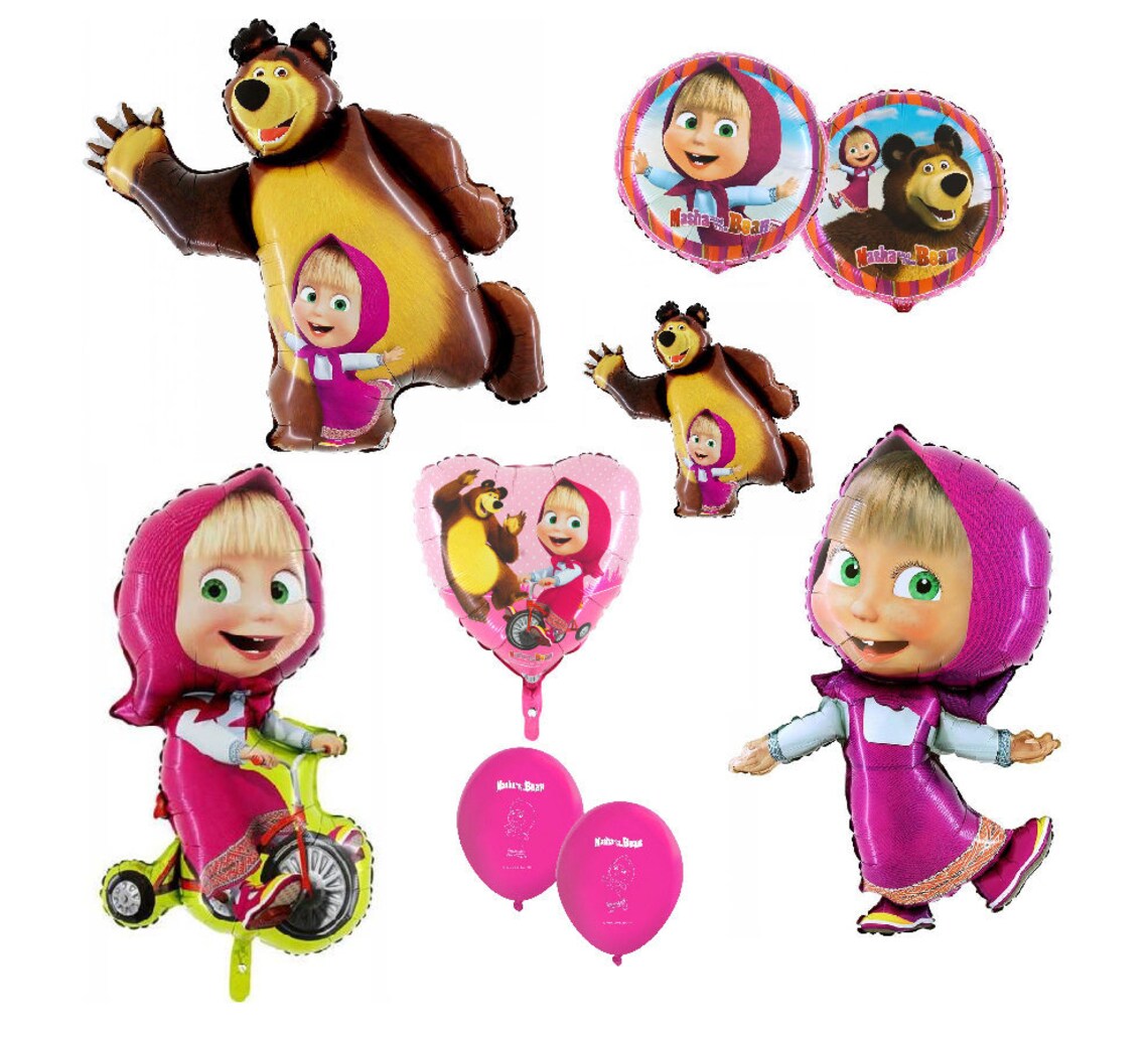 Masha and the Bear Balloons Birthday Party Balloon Balloons - Etsy