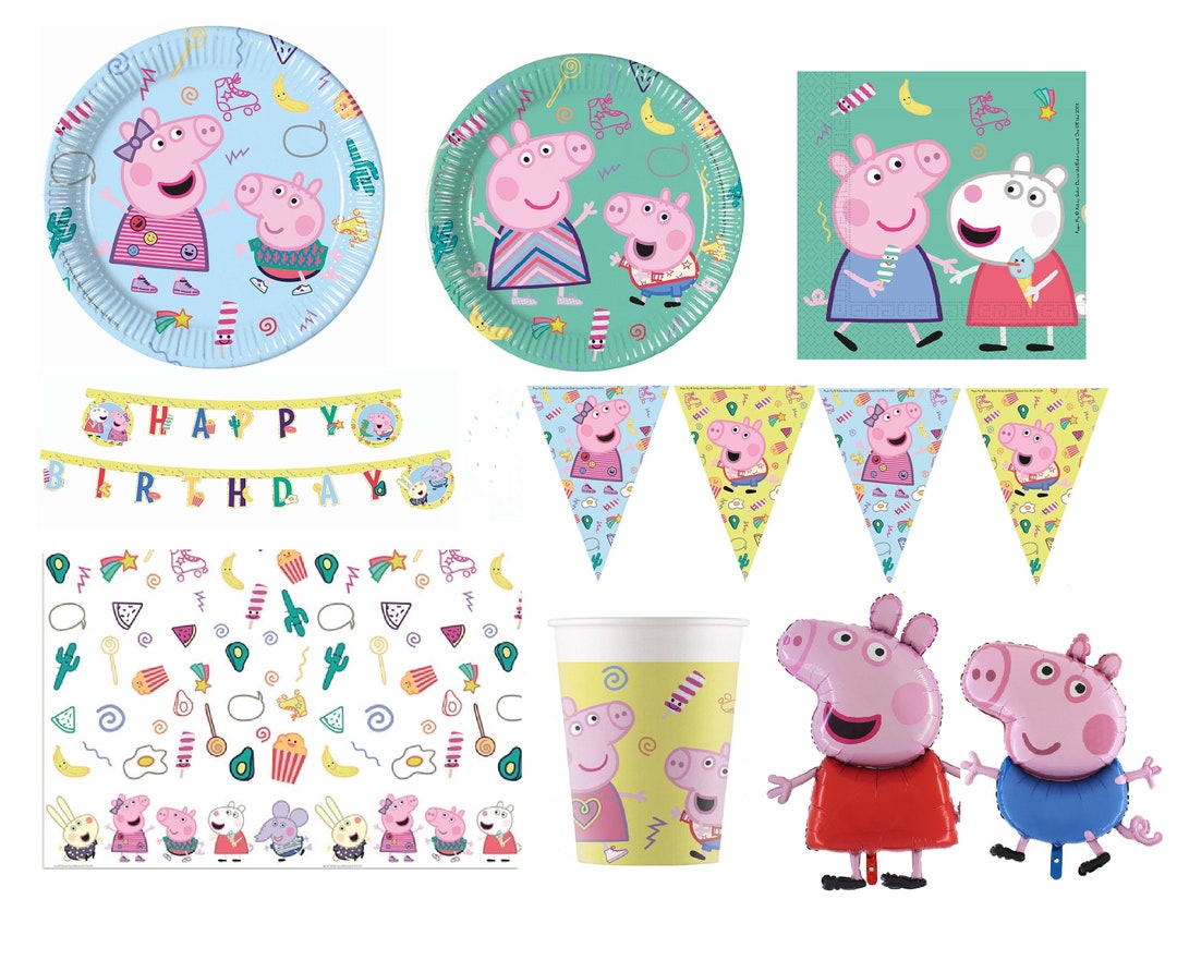 PEPPA PIG Party Supplies Tableware Decoration Plates Napkins Cups ...