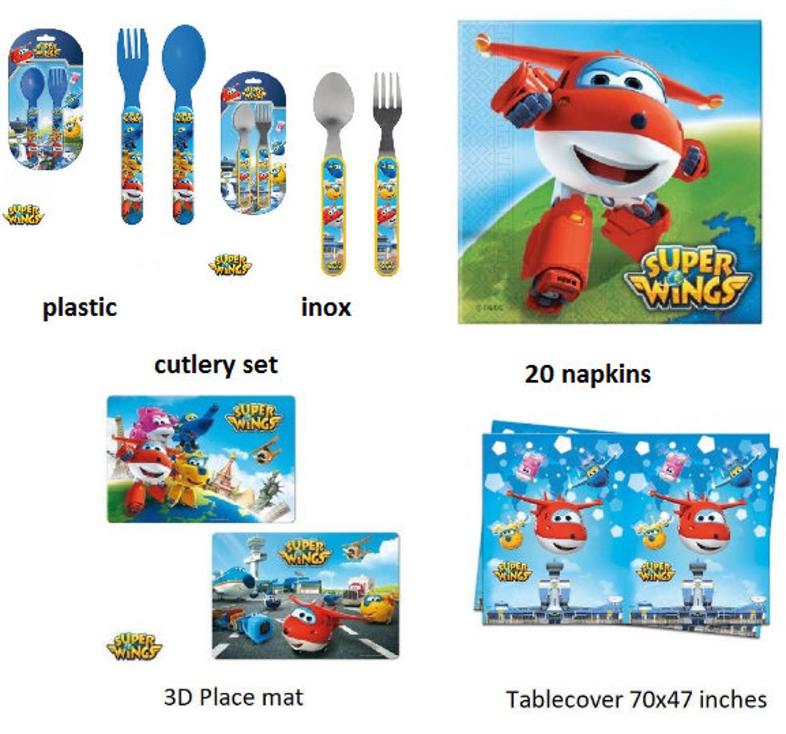 SUPER WINGS Party Supplies Decoration Tableware Cups Napkins | Etsy