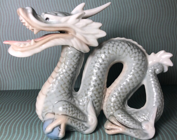 Vintage RARE Ceramic Dragon Figurine, Japan, Gray Dragon, Good Luck - Etsy