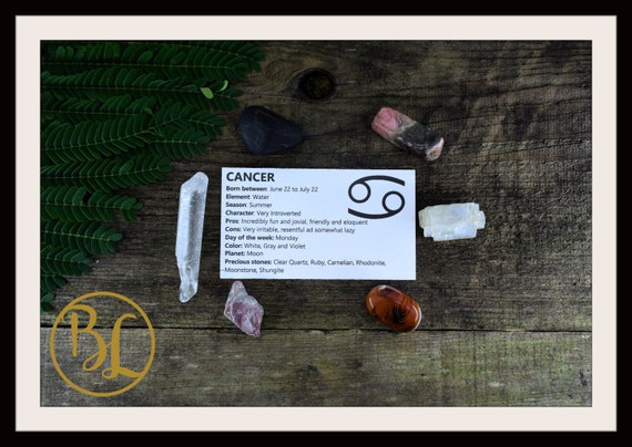 Home Décor CANCER Gemstone Kit 6 Zodiac Cancer Gemstones Set Healing ...
