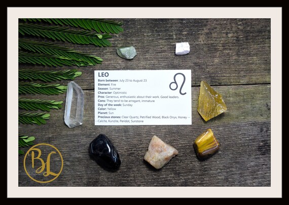 LEO Gemstone Kit 7 Zodiac Leo Gemstones Set Healing Crystals | Etsy