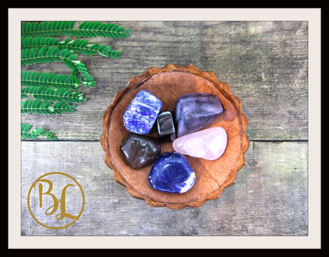 HEADACHE MIGRAINE Gemstone Kit 6 Headache Migraine Gemstone Set Healing ...