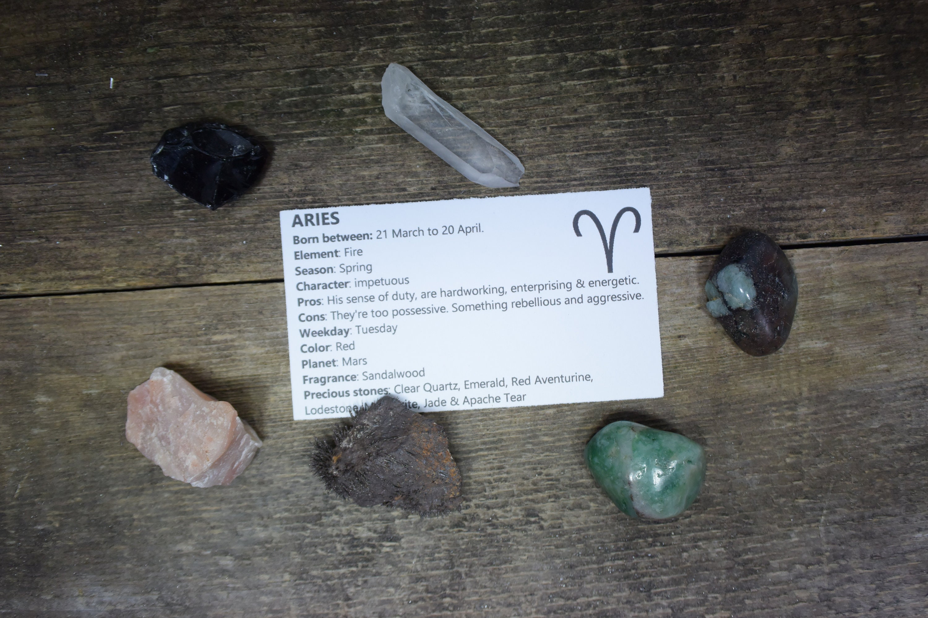 ARIES Gemstone Kit 6 Zodiac Aries Gemstone Set Healing - Etsy