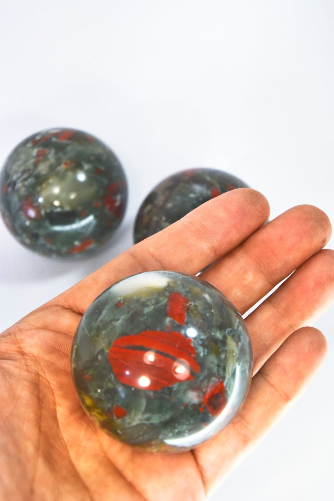 50mm Bloodstone Sphere: Purification, Love & Vitality - Etsy