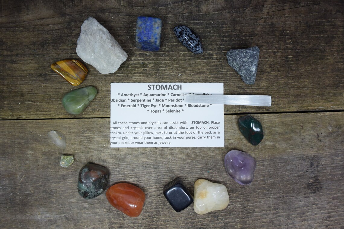 STOMACH Gemstone Kit 15 Healing Stomach Gemstone Set Healing | Etsy